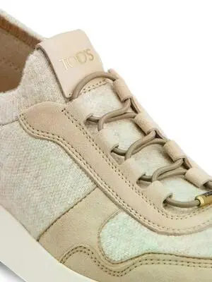 TOD'S Red Dot Socks Sneakers In Knit And Suede