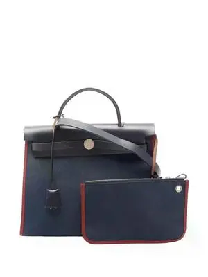 Hermès 2015 Toile Herbag Zip 31 Satchel - Blue