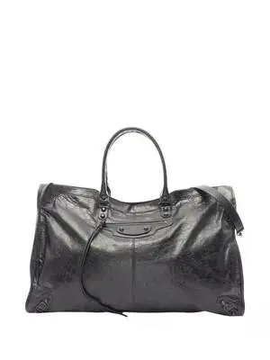 Balenciaga Lambskin Leather Travel Bag - Black