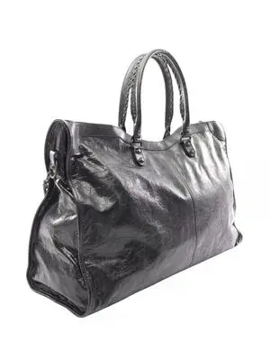 Balenciaga Lambskin Leather Travel Bag - Black