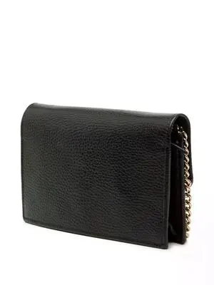 Gucci Calfskin Interlocking G Wallet On Chain Crossbody Bag - Black