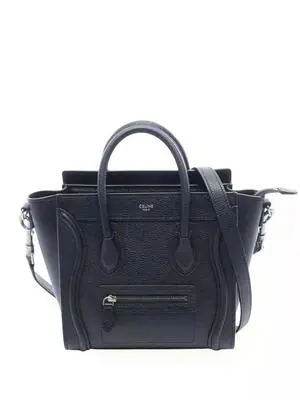 Celine 2010-2026 Nano Leather Luggage Tote Satchel - Black