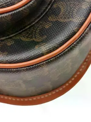 Celine 2019 Medium Triomphe Coated Canvas Folco Crossbody Bag