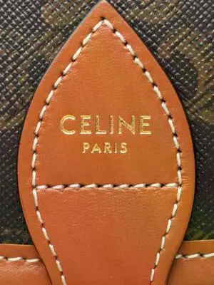 Celine 2019 Medium Triomphe Coated Canvas Folco Crossbody Bag