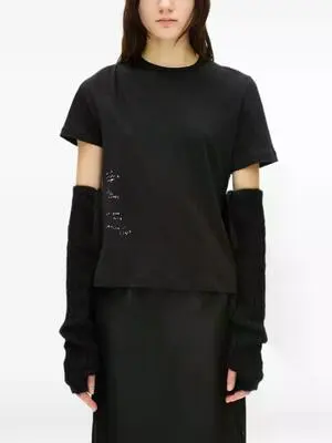 ANN DEMEULEMEESTER Rib-knit Gauntlets - Black