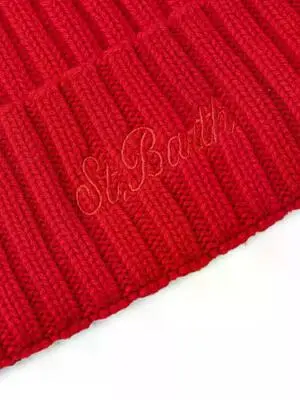 MC2 SAINT BARTH Wengen Logo-embroidered Wool Beanie Hat - Red