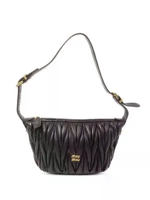 Miu Miu Matelassé Shoulder Bag - Black