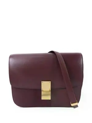 Celine Medium Classic Box Shoulder Bag - Red