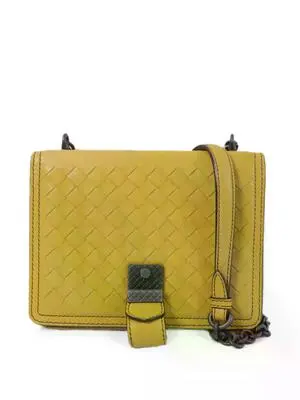 Bottega Veneta Intrecciato Chain Shoulder Bag - Yellow