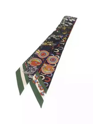 Hermès Pony Pit Stop Twilly Scarf - Blue