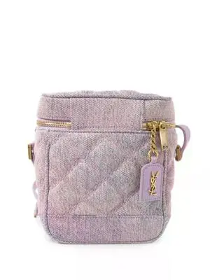 Saint Laurent 1980s Paris Quilted Vanity Shoulder Bag - Purple