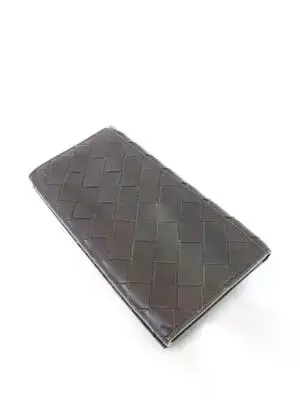 Bottega Veneta Intrecciato Bi-fold Lambskin Wallet - Green