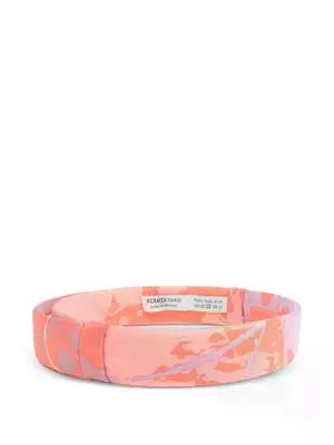 Hermès Silk Abstract Print Hairband - Orange