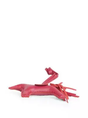 Hermès Pm Rodeo Horse-shaped Lambskin Bag Charm - Red