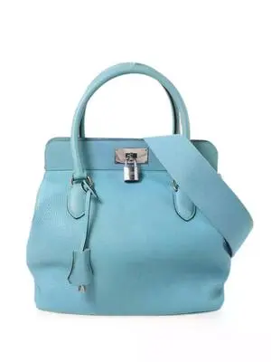 Hermès 26 Toolbox Clemence Tote Bag - Blue