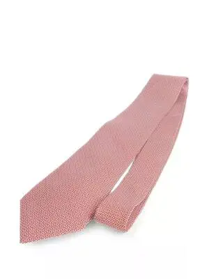 FERRAGAMO Gancini-print Silk Tie - Red