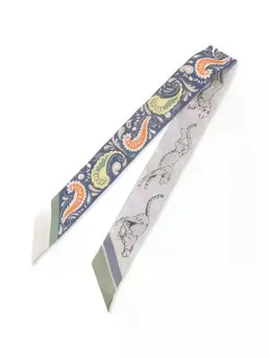 Hermès Twilly Guepards Bandana Scarf Blue