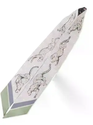 Hermès Twilly Guepards Bandana Scarf - Blue
