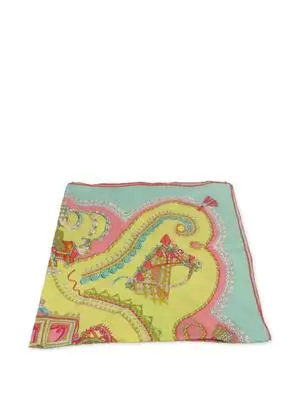 Hermès Paperoles Horse-print Silk Scarf - Yellow
