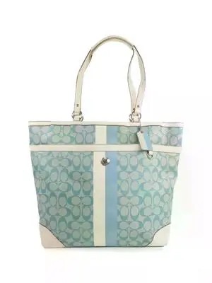 COACH VINTAGE Monogram Stripe Tote Bag