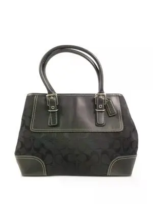 COACH VINTAGE Monogram Canvas Tote Bag - Black