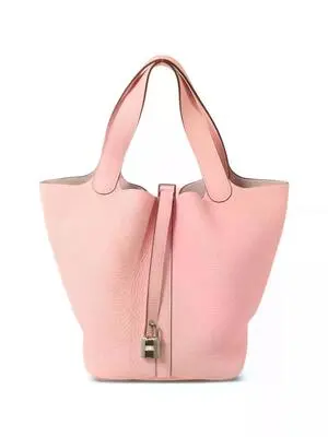 Hermès Mm Picotin Leather Tote Bag - Pink