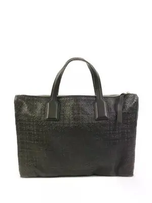 Loewe Anagram Embossed Leather Tote Bag - Black