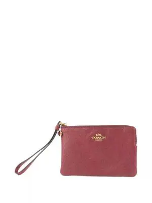 COACH VINTAGE Logo-plaque Wristlet Pouch - Red