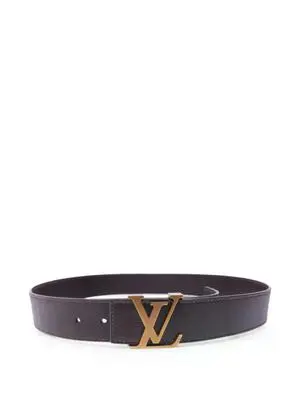 LOUIS VUITTON Logo Leather Belt - Brown