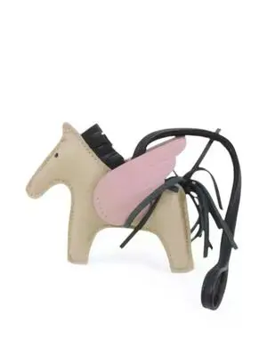 Hermès Pm Rodeo Pegase Leather Charm - White