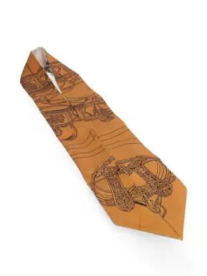 Hermès Brides De Gala En Fleurs Twilly Scarf - Brown