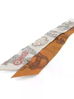 Hermès Brides De Gala En Fleurs Twilly Scarf