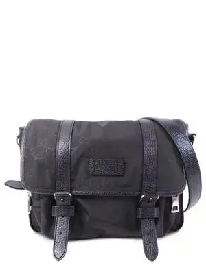 Gucci Gg-pattern Messenger Bag - Black