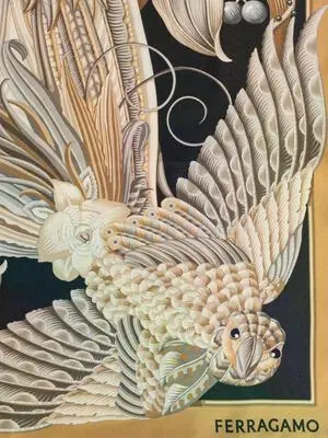 FERRAGAMO Bird-print Silk Scarf