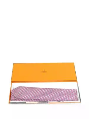 Hermès Horse-print Silk Tie - Purple