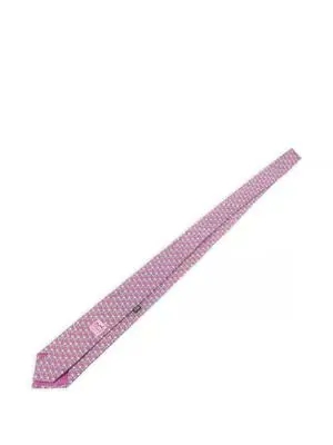 Hermès Silk Tie With Horse Print