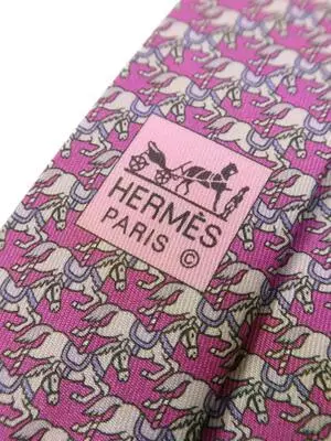 Hermès Silk Tie With Horse Print