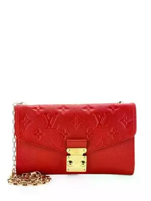 LOUIS VUITTON Saint Germain Pochette Monogram Empreinte Leather Shoulder Bag - Red