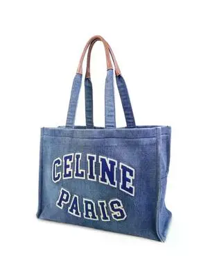 Celine Logo Patch Denim Tote Bag