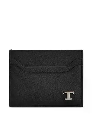 TOD'S T Timeless Pebbled-leather Card Holder - Black