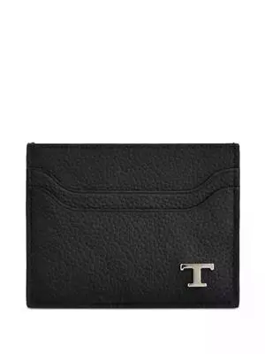 TOD'S T Timeless Pebbled-leather Card Holder - Black