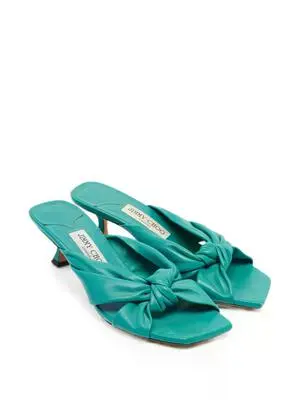 JIMMY CHOO Avenue Knotted Slide Sandals - Blue
