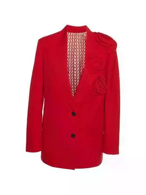Valentino Garavani Floral-appliqué Single-breasted Blazer