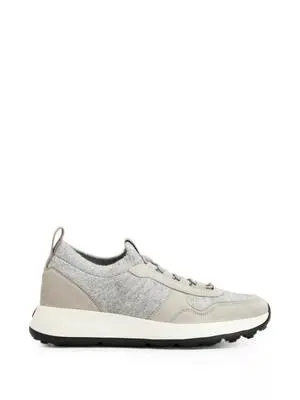 TOD'S Red Dot Socks Sneakers In Knit And Suede - Grey