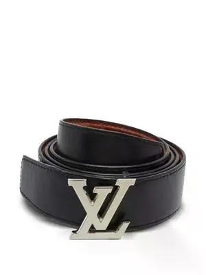 LOUIS VUITTON Logo Plaque Reversible Belt - Black
