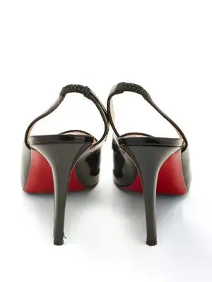 CHRISTIAN LOUBOUTIN Patent Peep-toe Slingback High Stiletto Heel Sandals