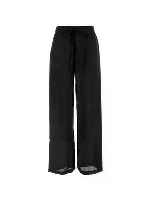 THE ROSE IBIZA Silk Palazzo Pants - Black
