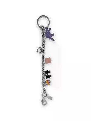 COACH Embellished Curb-chain Keyring - Silver