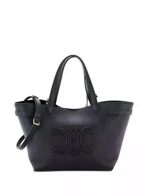 Celine Anais Cabas Leather Medium Tote Bag - Black