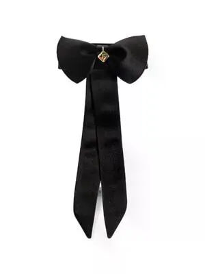 FERRAGAMO Bow-detail Logo-charm Hair Clip - Black